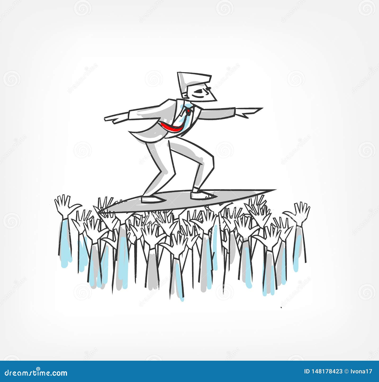People Support Leader Concept Vector Illustration Stock Illustration ...