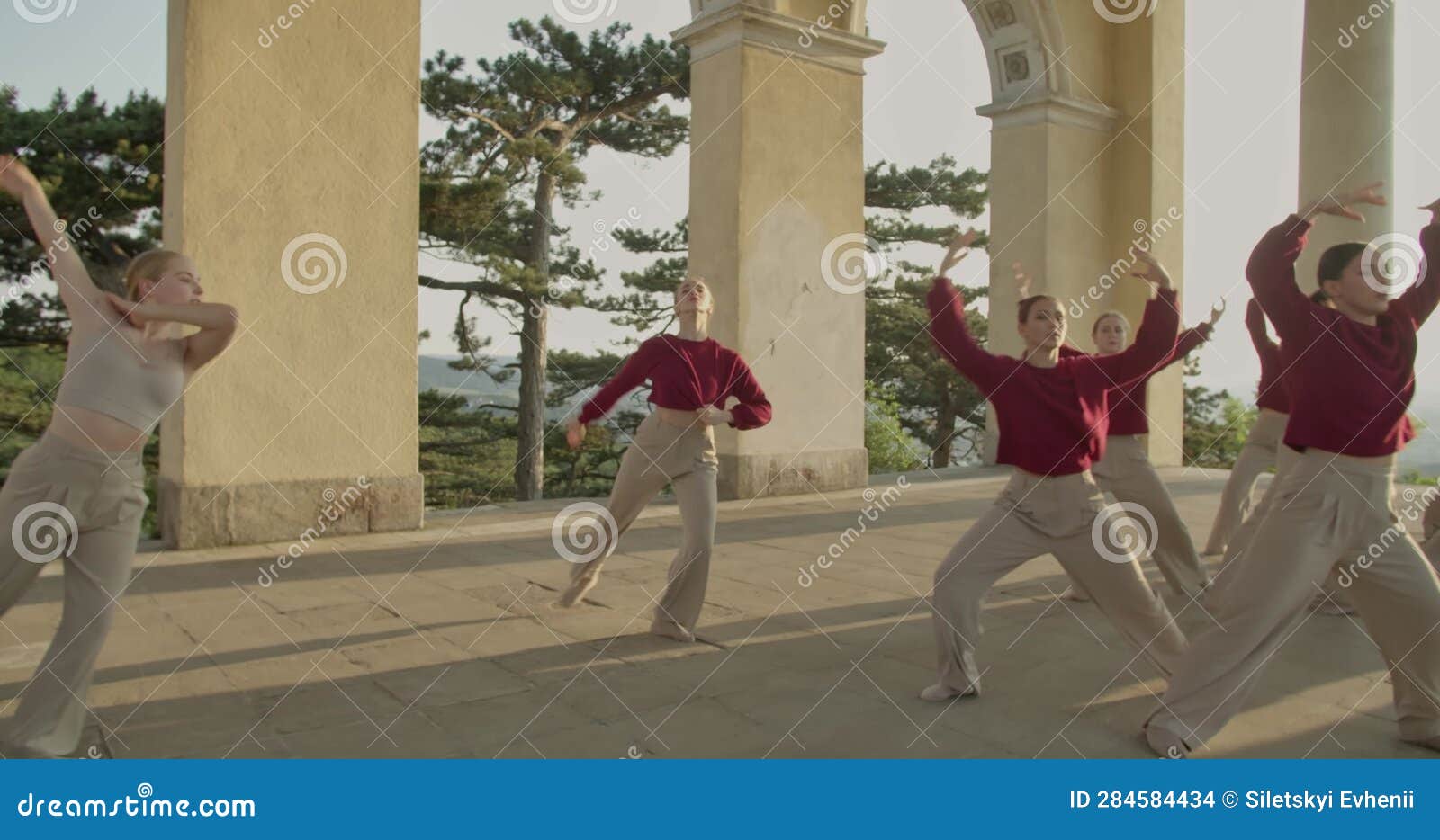 Professional Dancing Group is Performing in a Temple, Interpretive ...