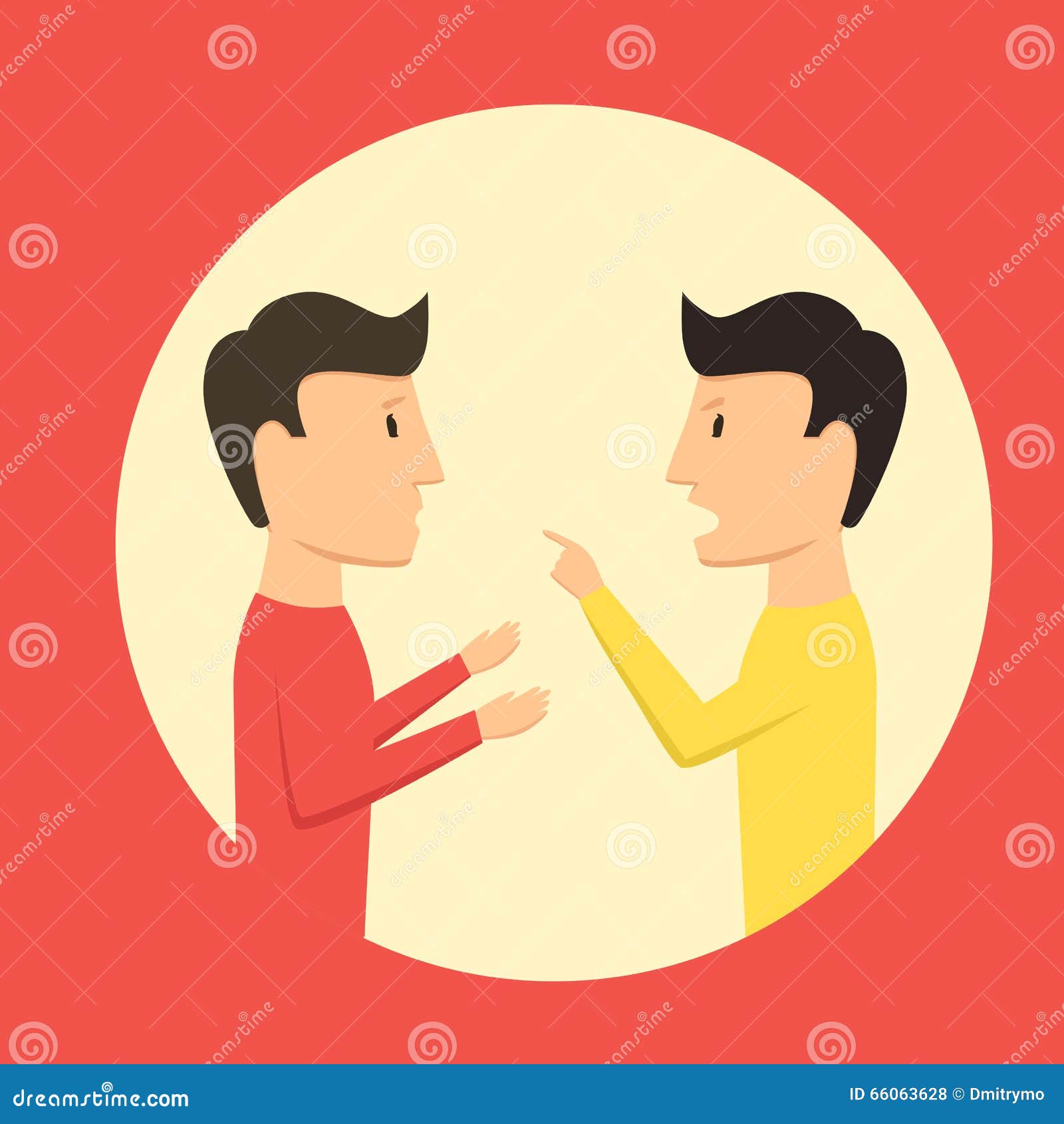 People Swear. Man Accuse Comrade. Mention the Problem Stock Vector ...