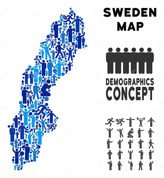 People Sweden Map stock vector. Illustration of demographic - 119835452