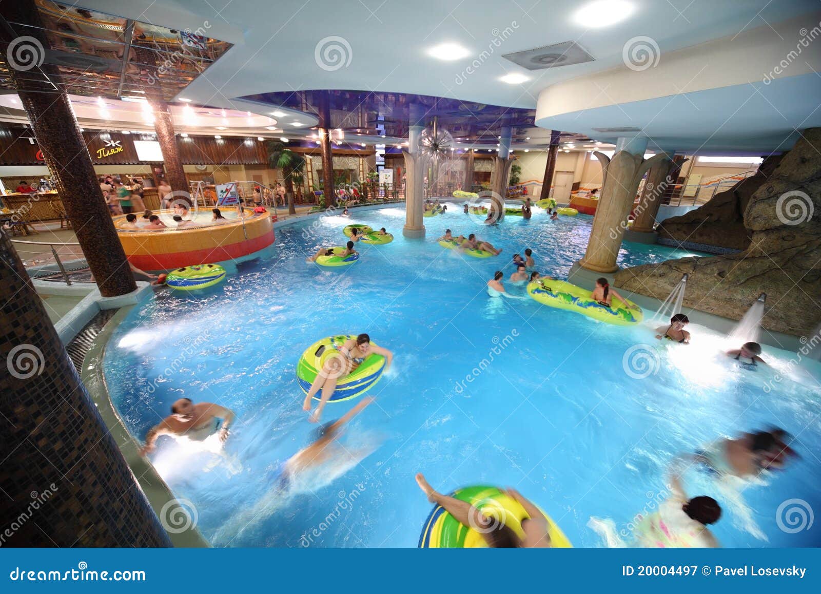 People Swim on Inflatable Circles in Pool Editorial Photography - Image ...