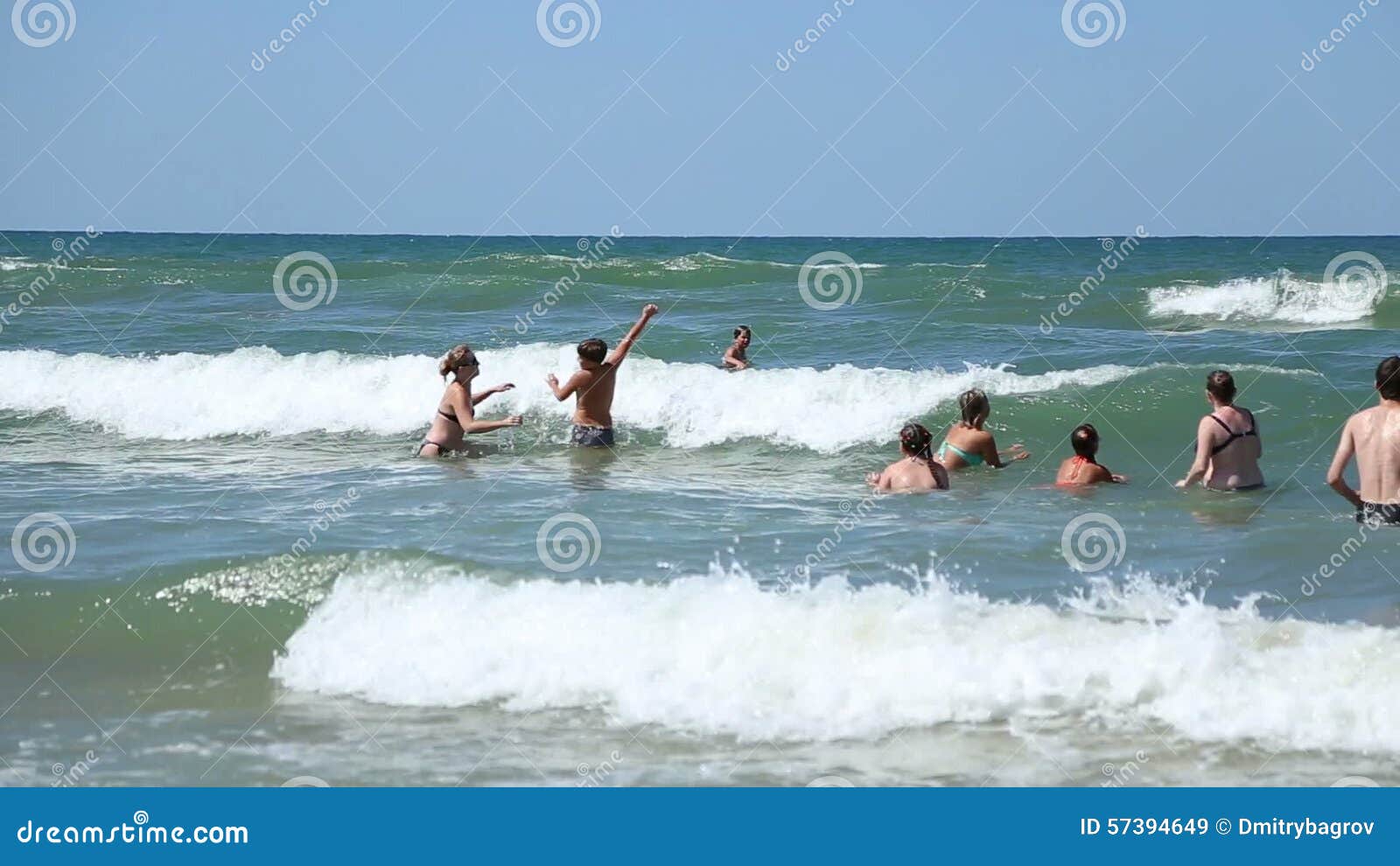 People swimming in the sea stock video. Video of childhood - 57394649