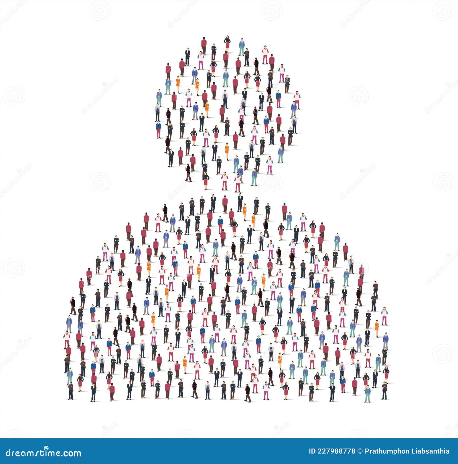 A People Symbol Made from a Large Group of People Stock Vector ...