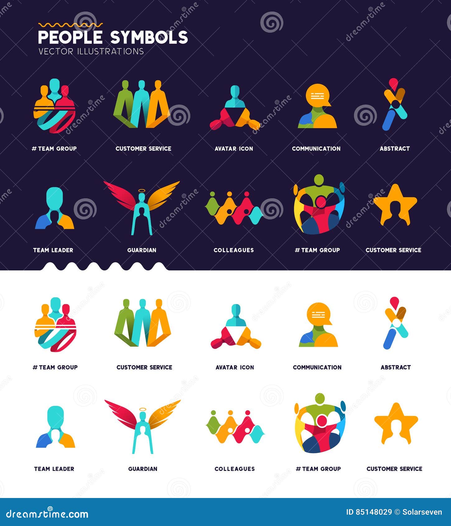 People Symbols Collection stock vector. Illustration of support - 85148029
