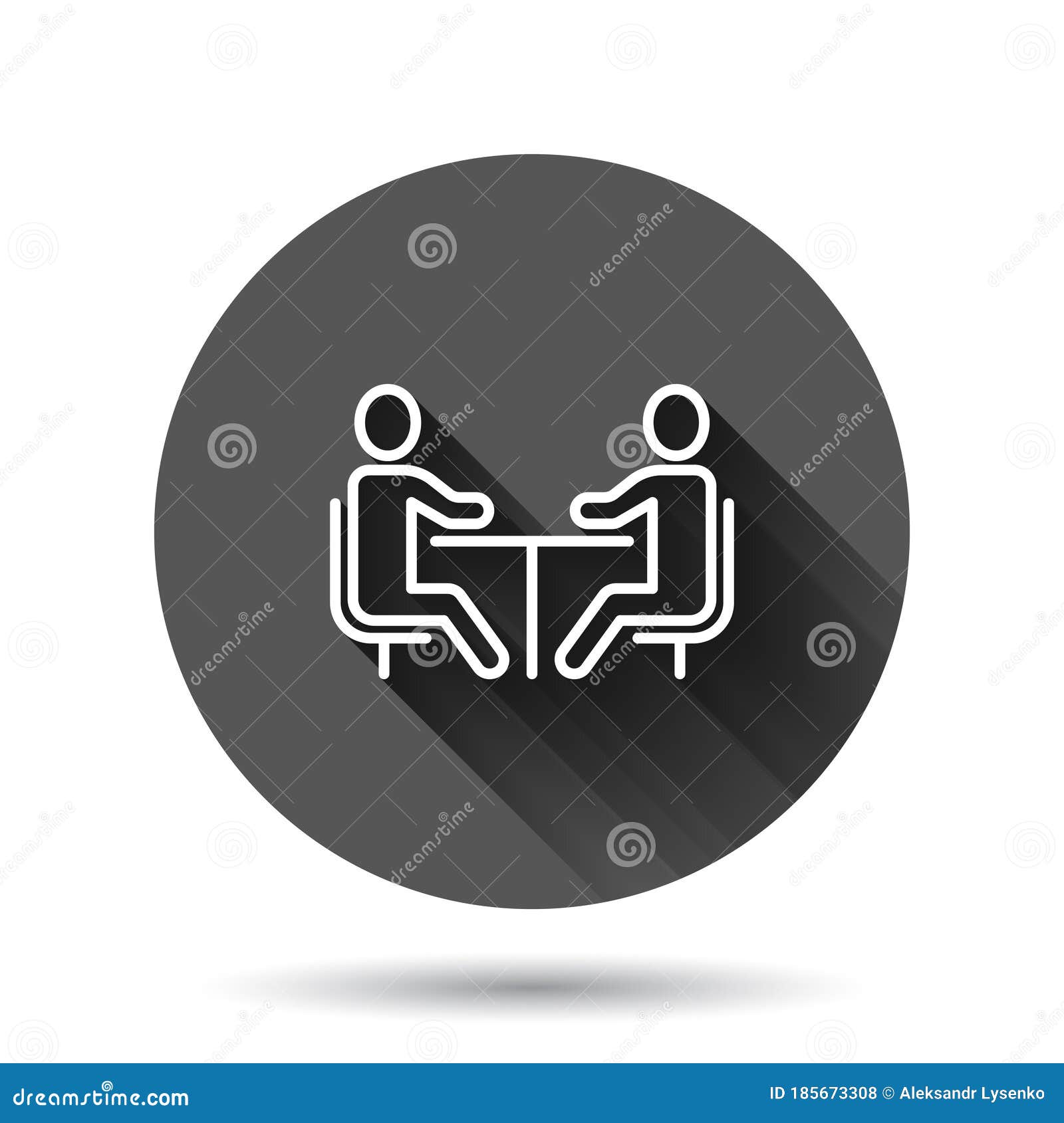 People with Table Icon in Flat Style. Teamwork Conference Vector ...