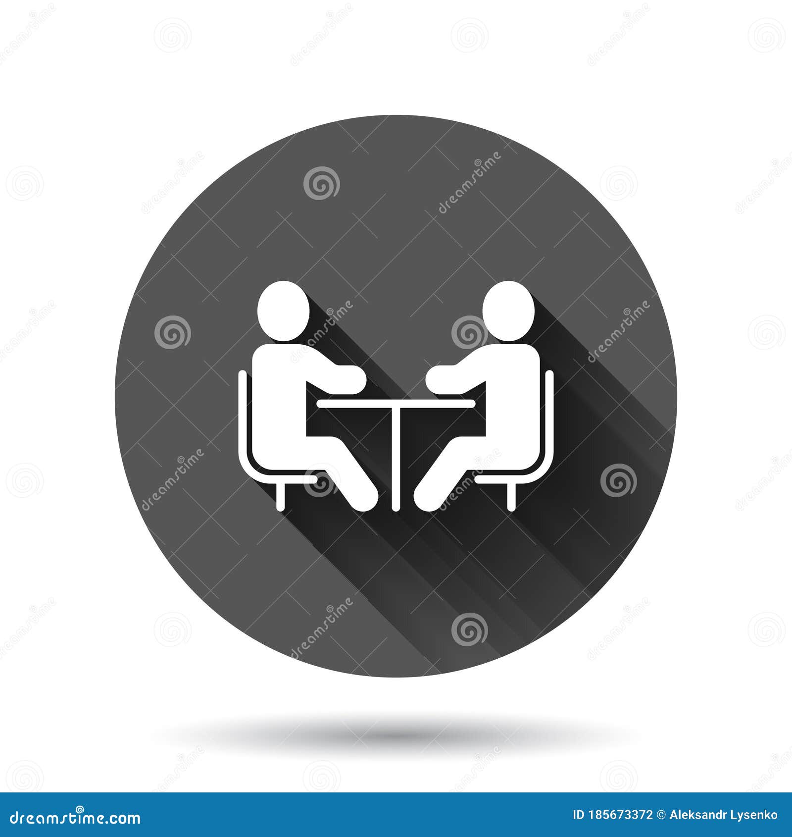 People with Table Icon in Flat Style. Teamwork Conference Vector ...