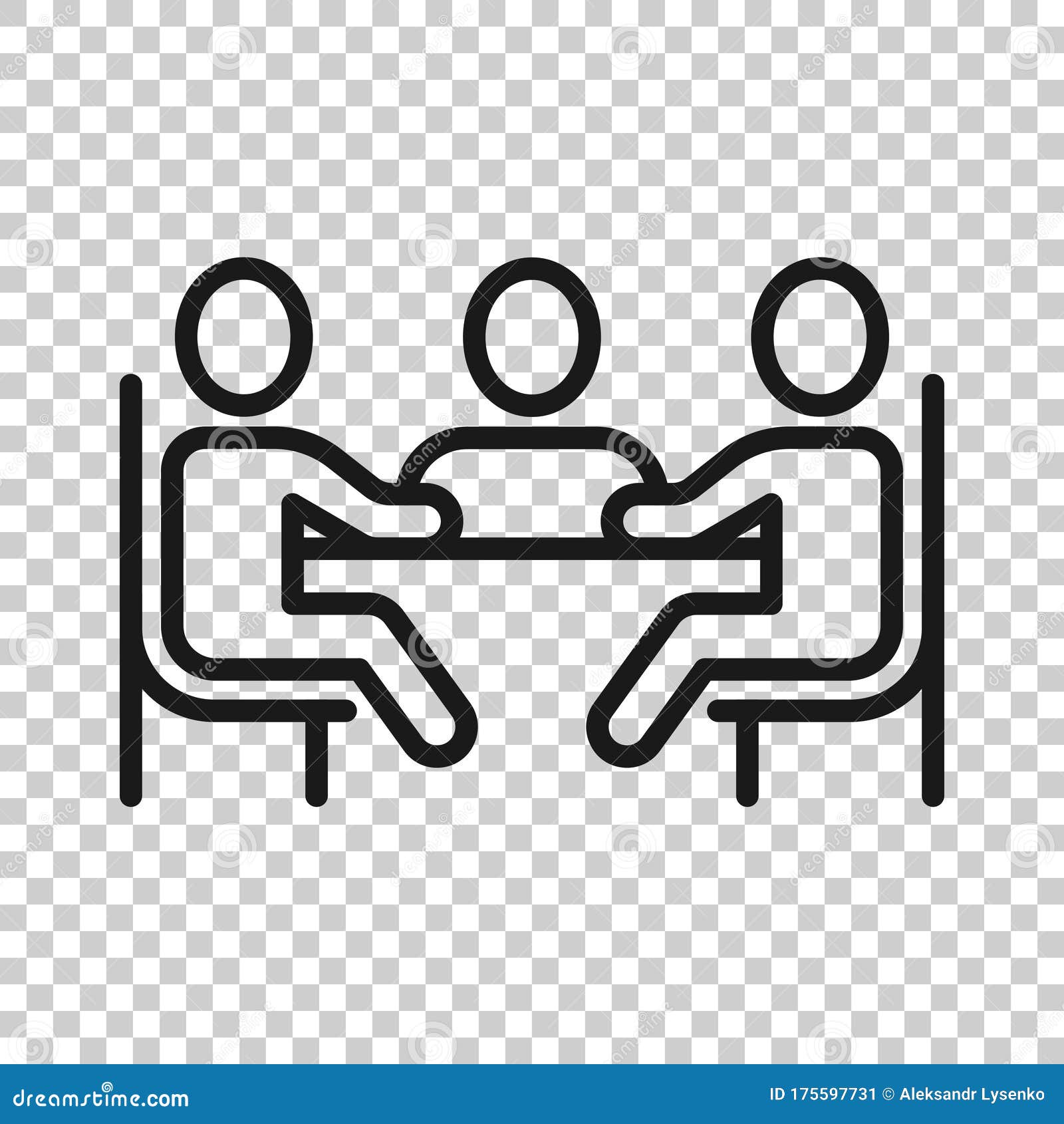 People with Table Icon in Flat Style. Teamwork Conference Vector ...