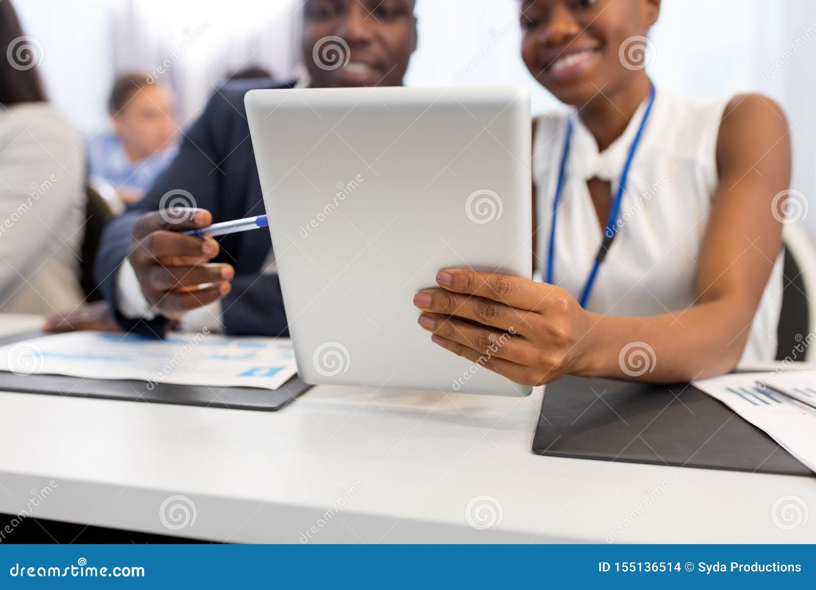 People with Tablet Computer at Business Conference Stock Photo - Image ...