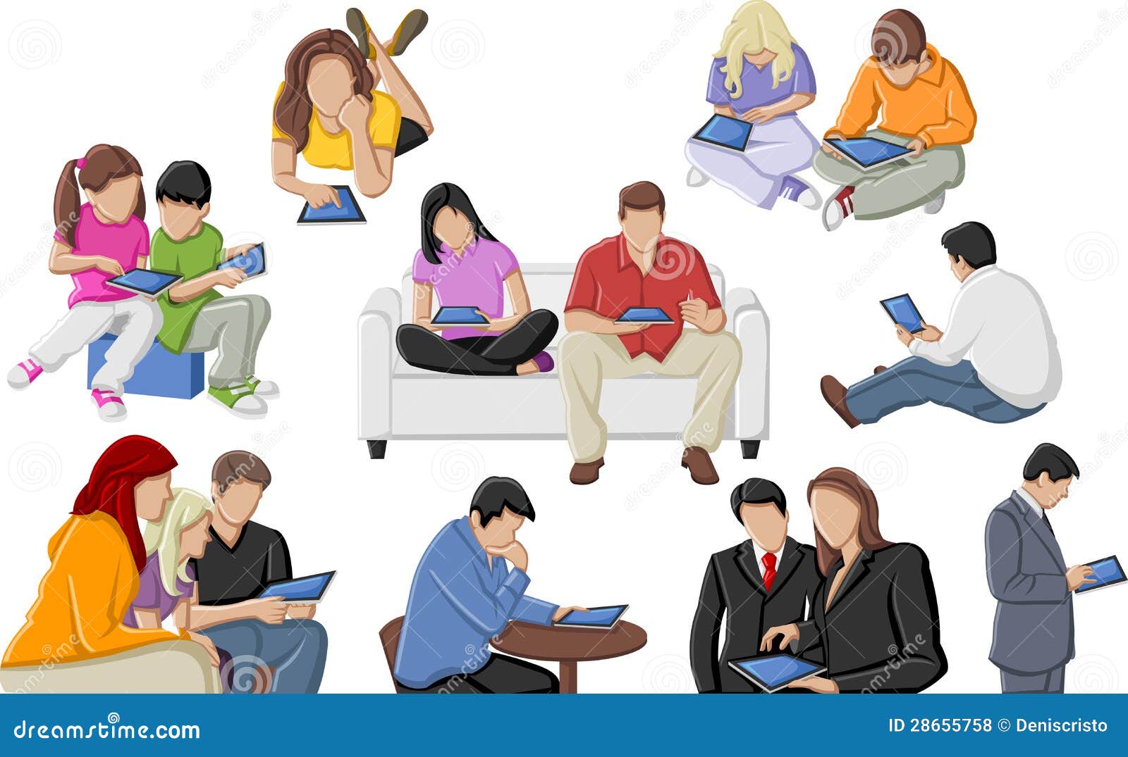 People with tablets stock vector. Illustration of businesswoman - 28655758