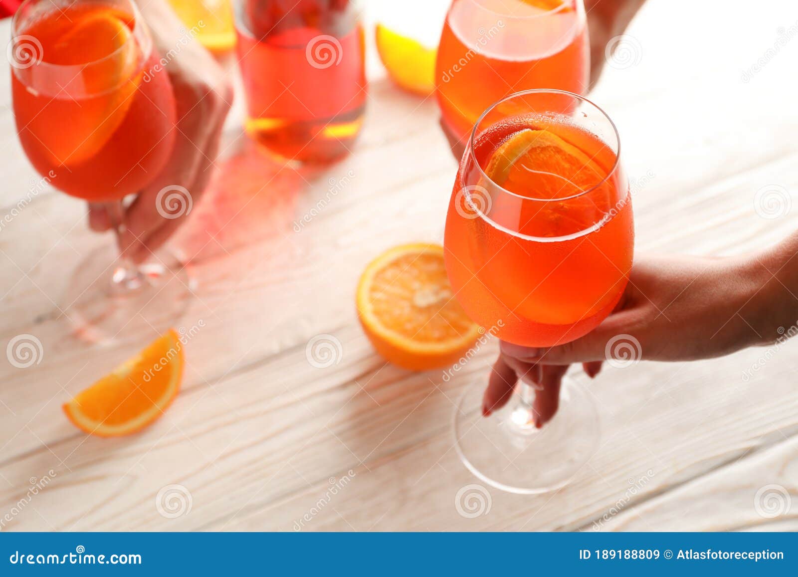 People Take Aperol Spritz Cocktails Summer Party Stock Image - Image of ...