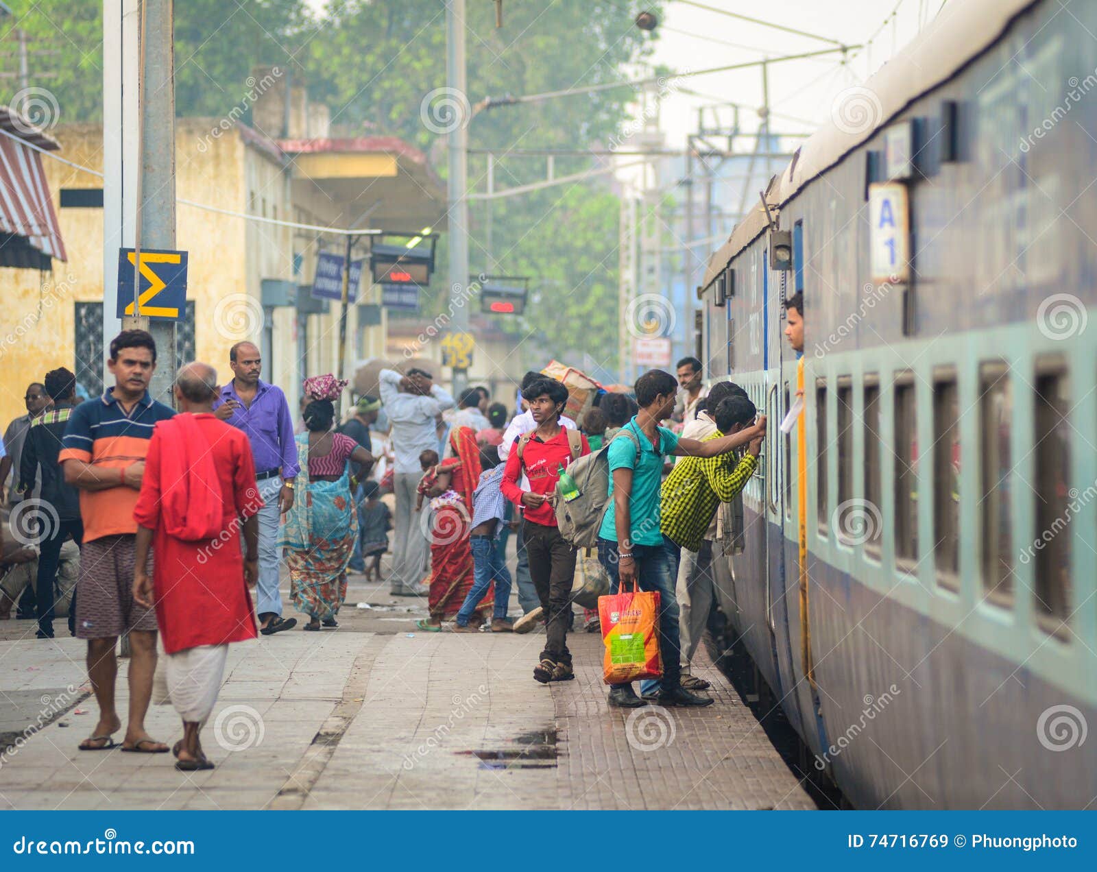 People Take the Train at Station in Delhi, India Editorial Stock Image ...