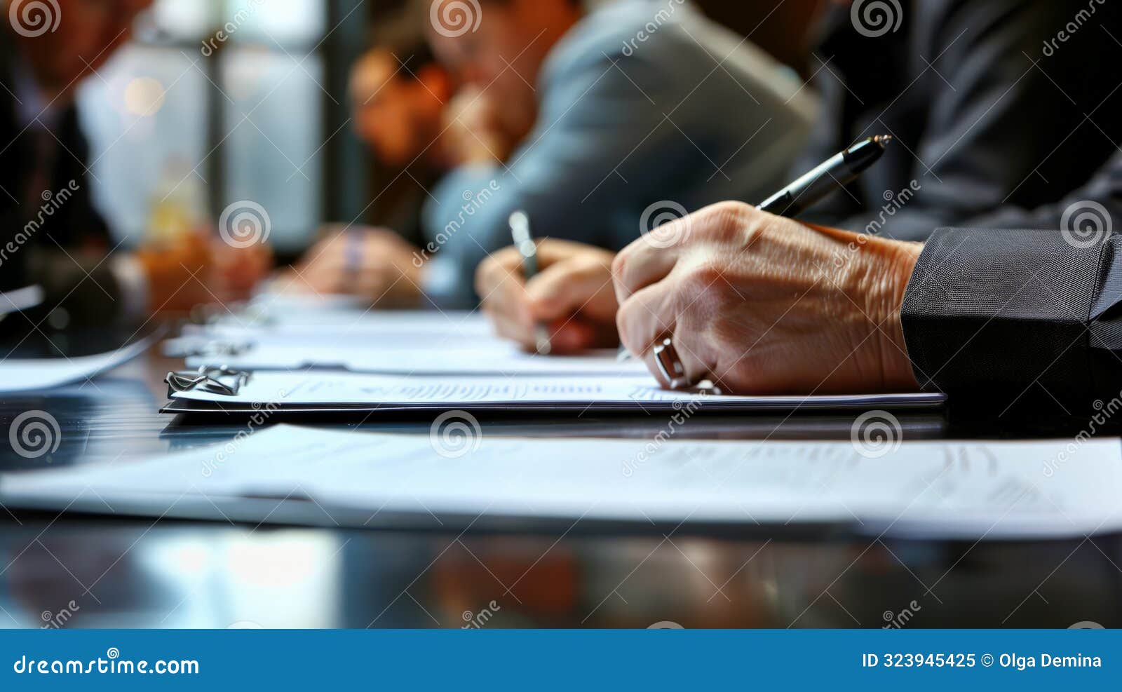 People Taking Notes during a Business Conference. Symbolizes Corporate ...