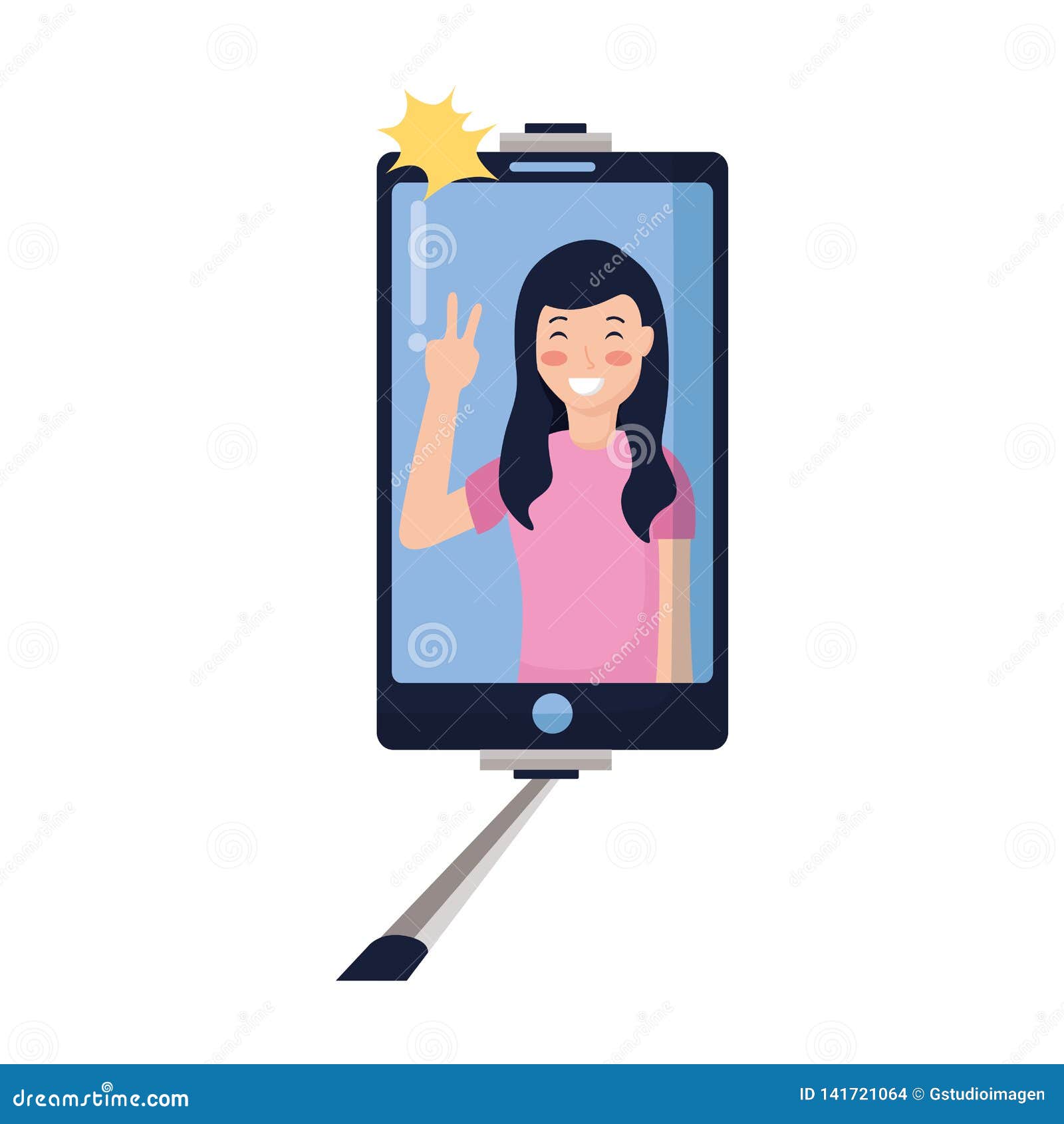 People taking selfie stock vector. Illustration of photographing ...