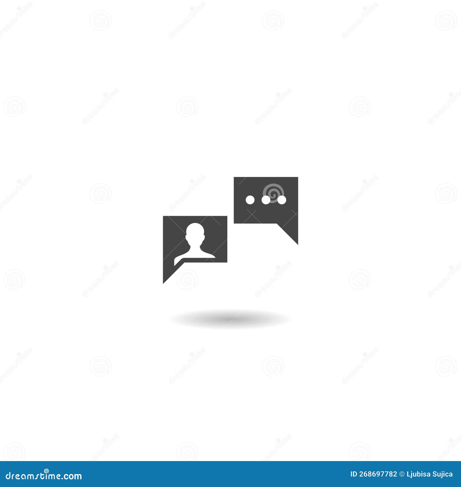 People Talk Chat Logo Icon with Shadow Stock Vector - Illustration of ...