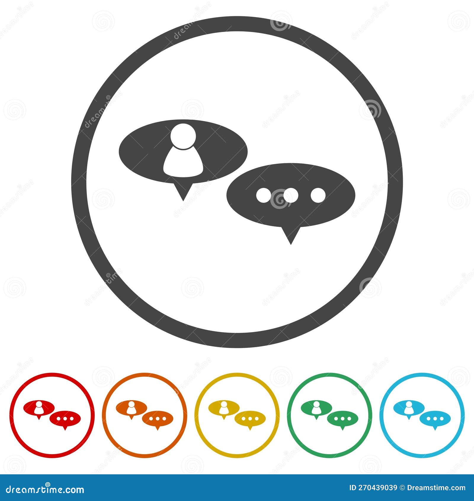 People Talk Chat Logo Icons in Color Circle Buttons Stock Vector ...