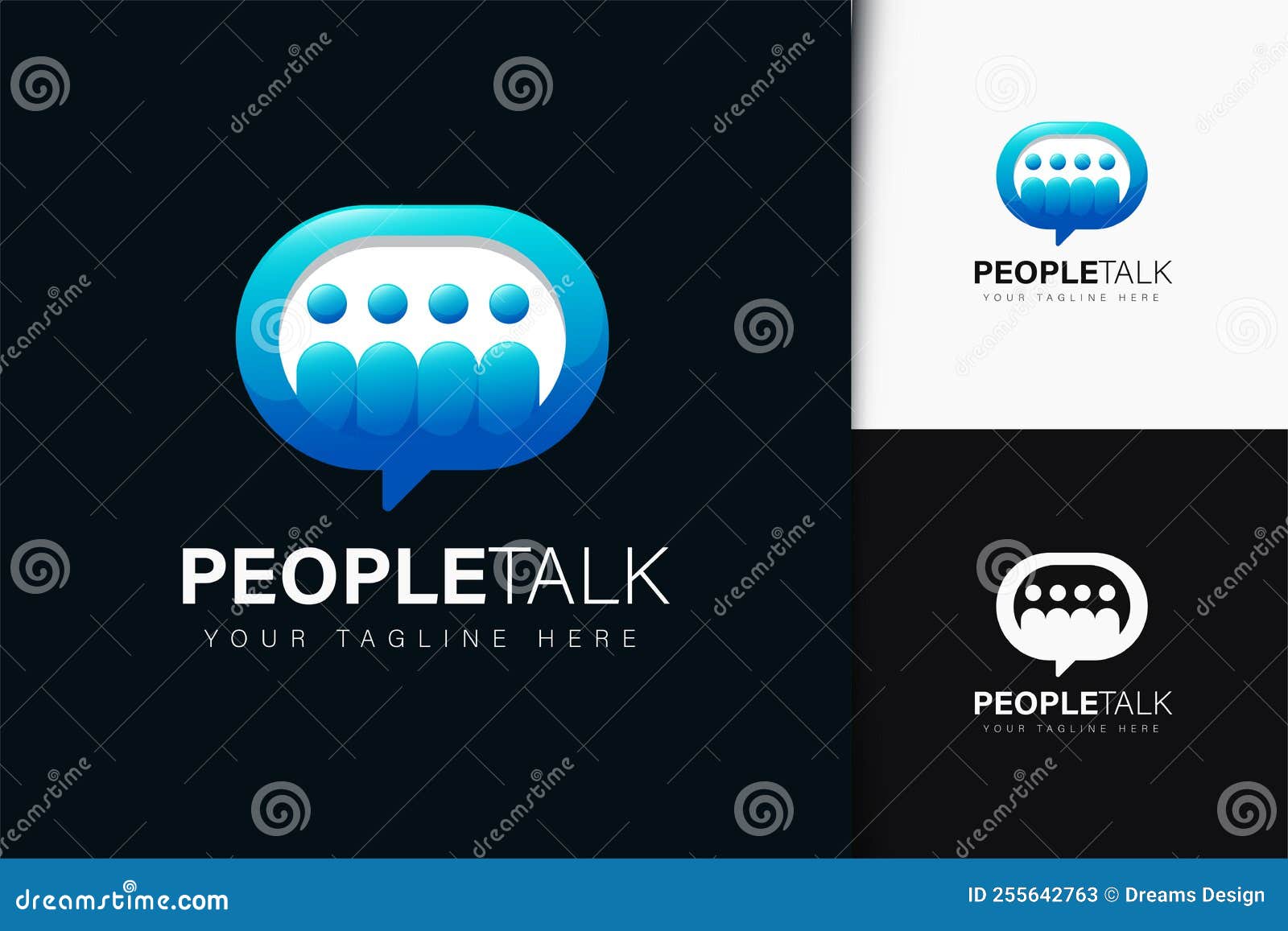 People Talk Logo Design with Gradient Stock Vector - Illustration of ...