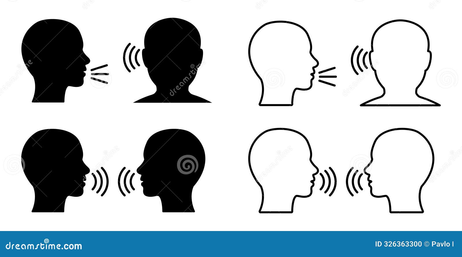 People Talk: Speak and Listen, Communicate Stock Vector - Illustration ...