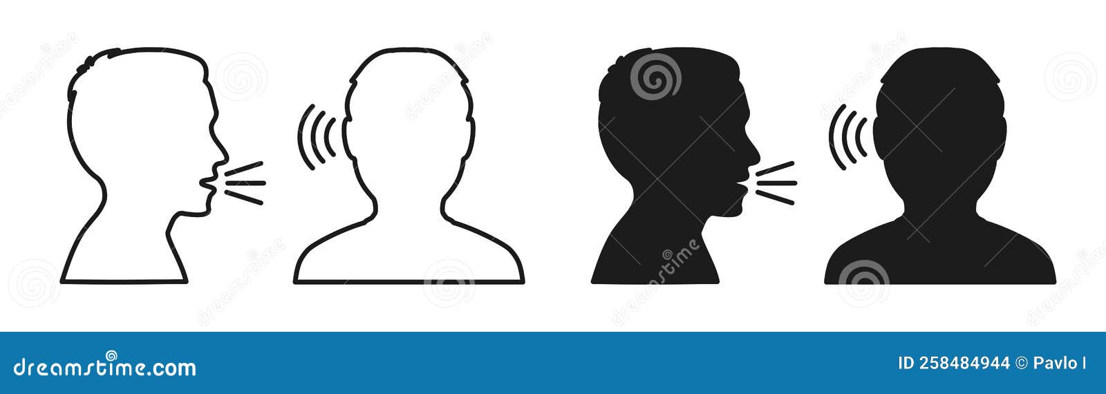 People Talk: Speak and Listen â€“ for Stock Stock Vector - Illustration ...