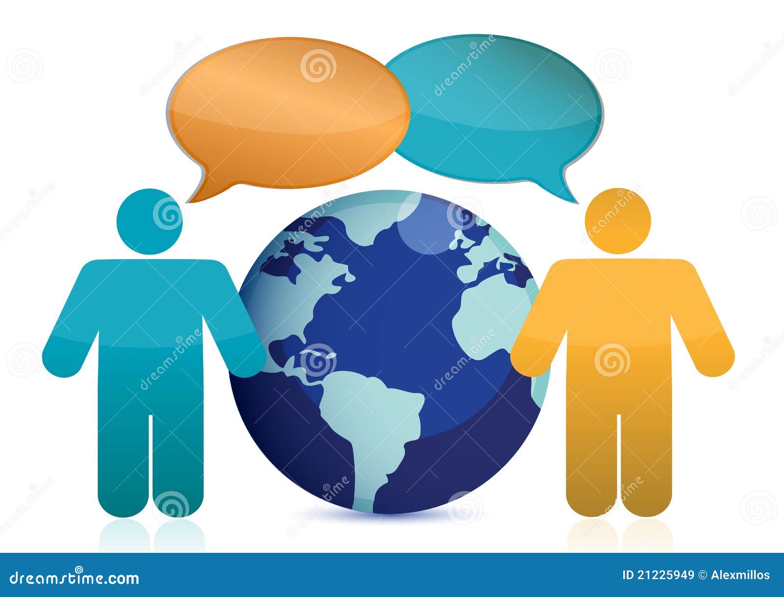 People Talking Around Earth Illustration Stock Vector - Illustration of ...