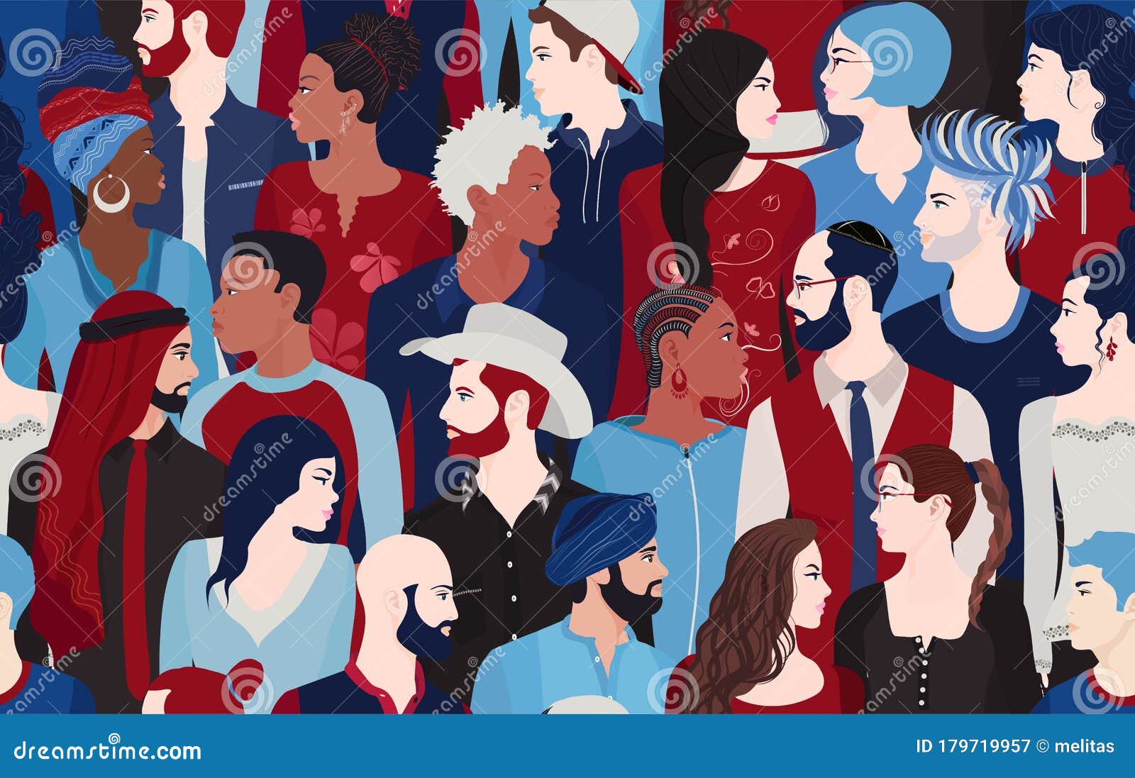 People Talking and Diversity Seamless Pattern. Communication Dialogue ...