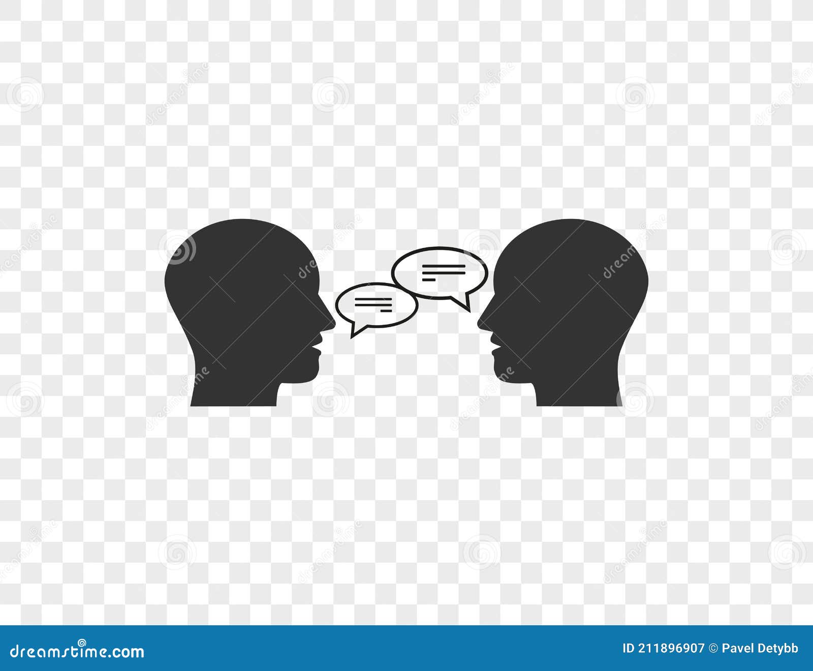 People Talking Icon on Transparent Background. Vector Illustration ...
