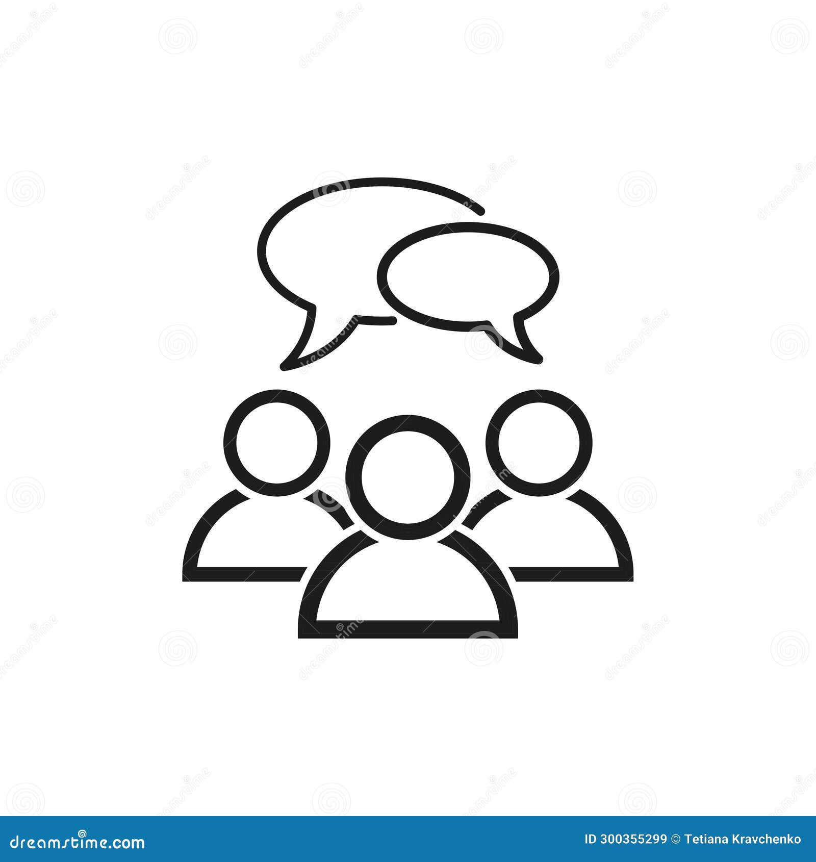 People Talking Line Icon. Group of People Symbol with Bubbles. Vector ...