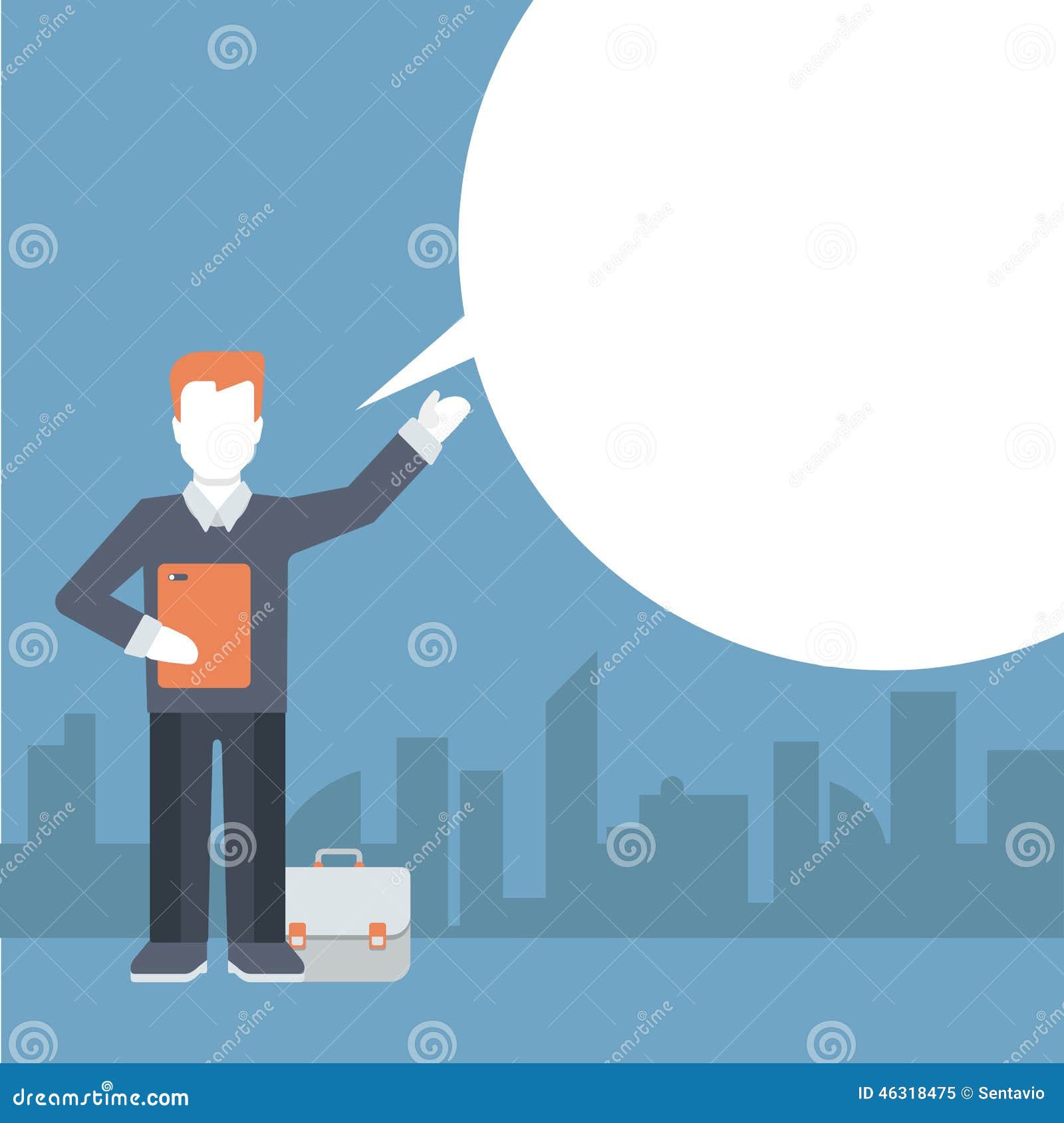 People Talking Message Comic Flat Template Vector Businessman ...