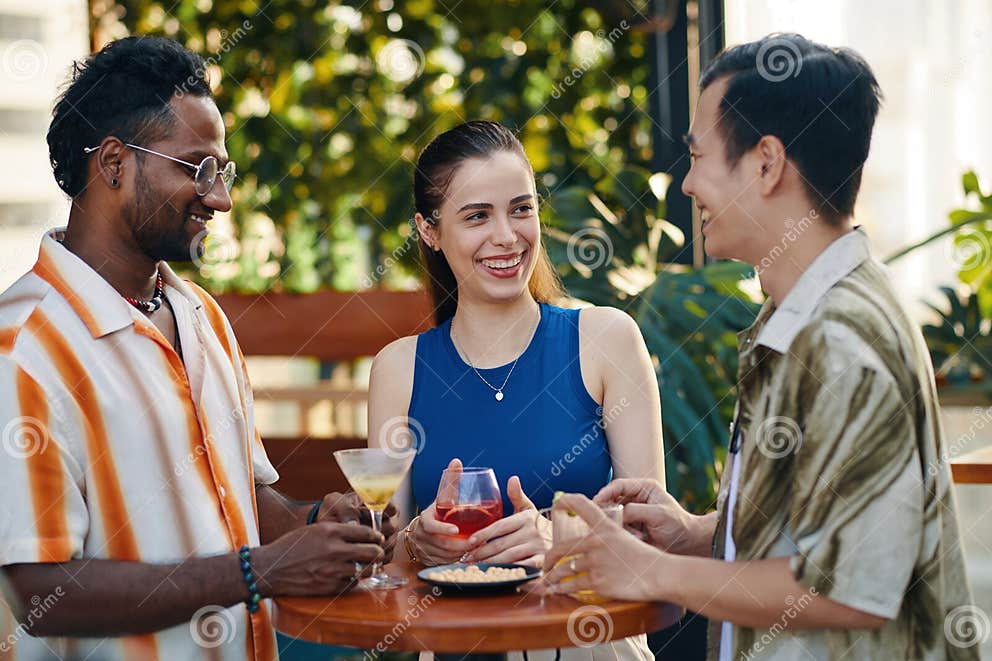 People Talking at Party stock image. Image of rooftop - 313928559