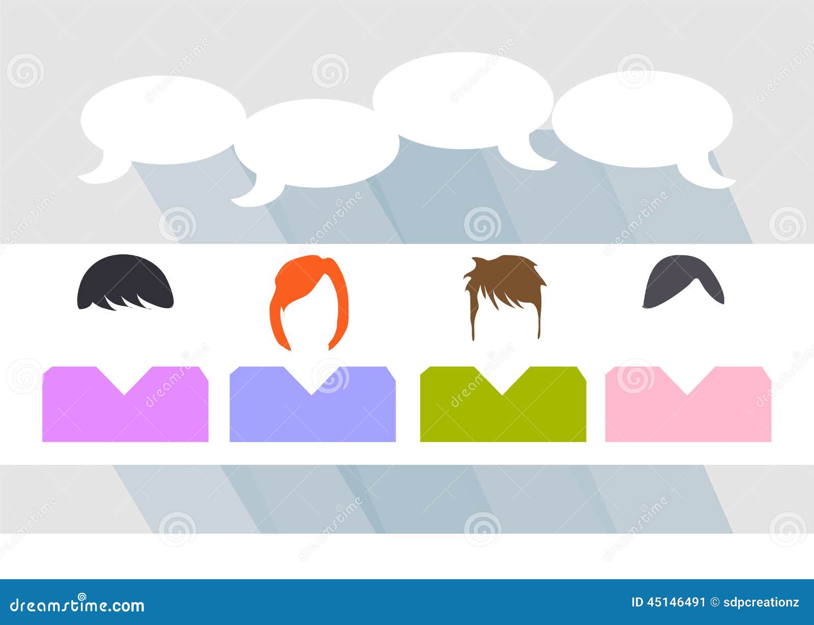 Sharing Ideas Teamwork Backgrounds Royalty-Free Cartoon | CartoonDealer ...