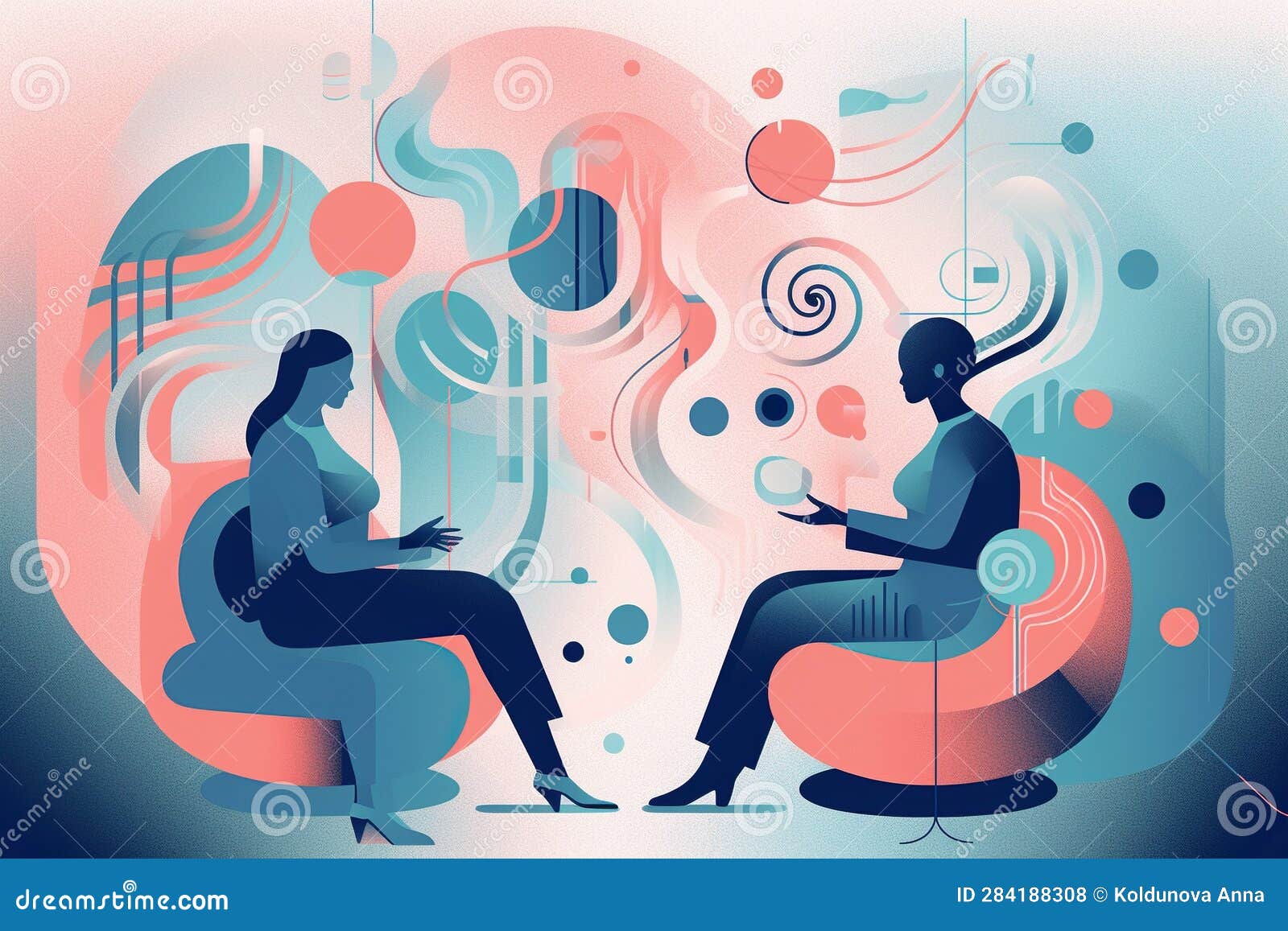 People Talking on a Sofa in the Style of Psychological Seccion, Created with Generative AI ...