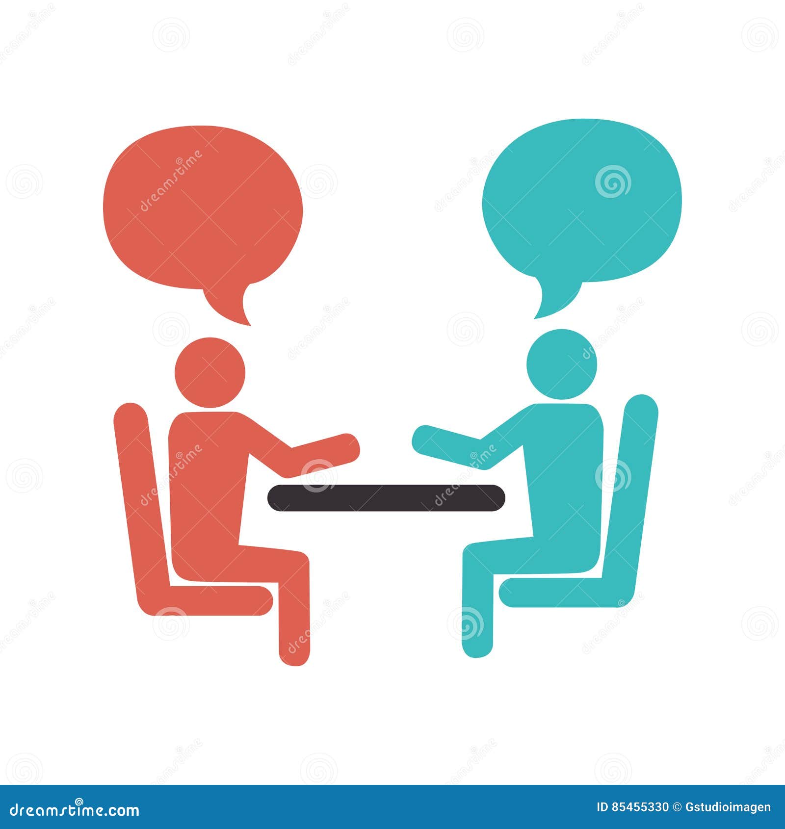 People Talking in Table Icon Stock Vector - Illustration of discussion ...