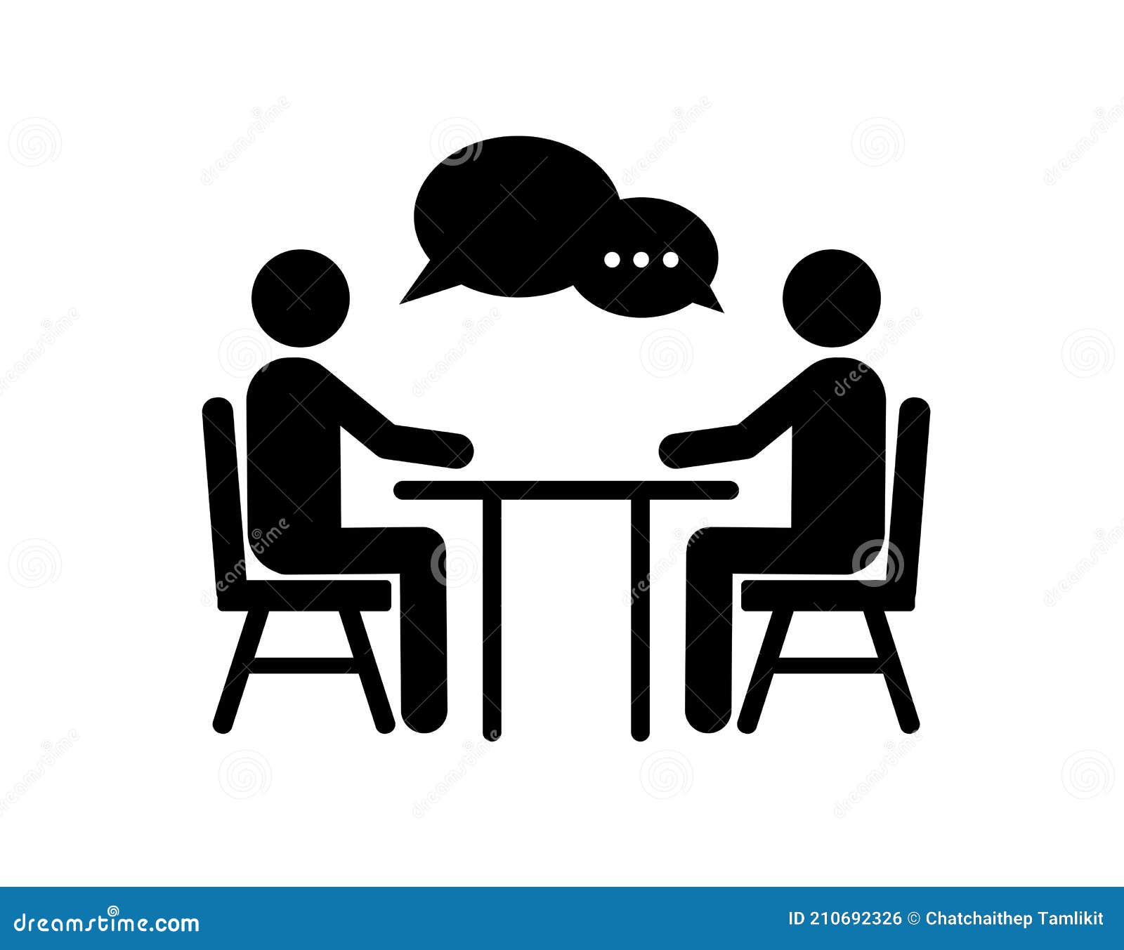 People Talking at a Table. Man Speaking Icon. People Conversation with ...