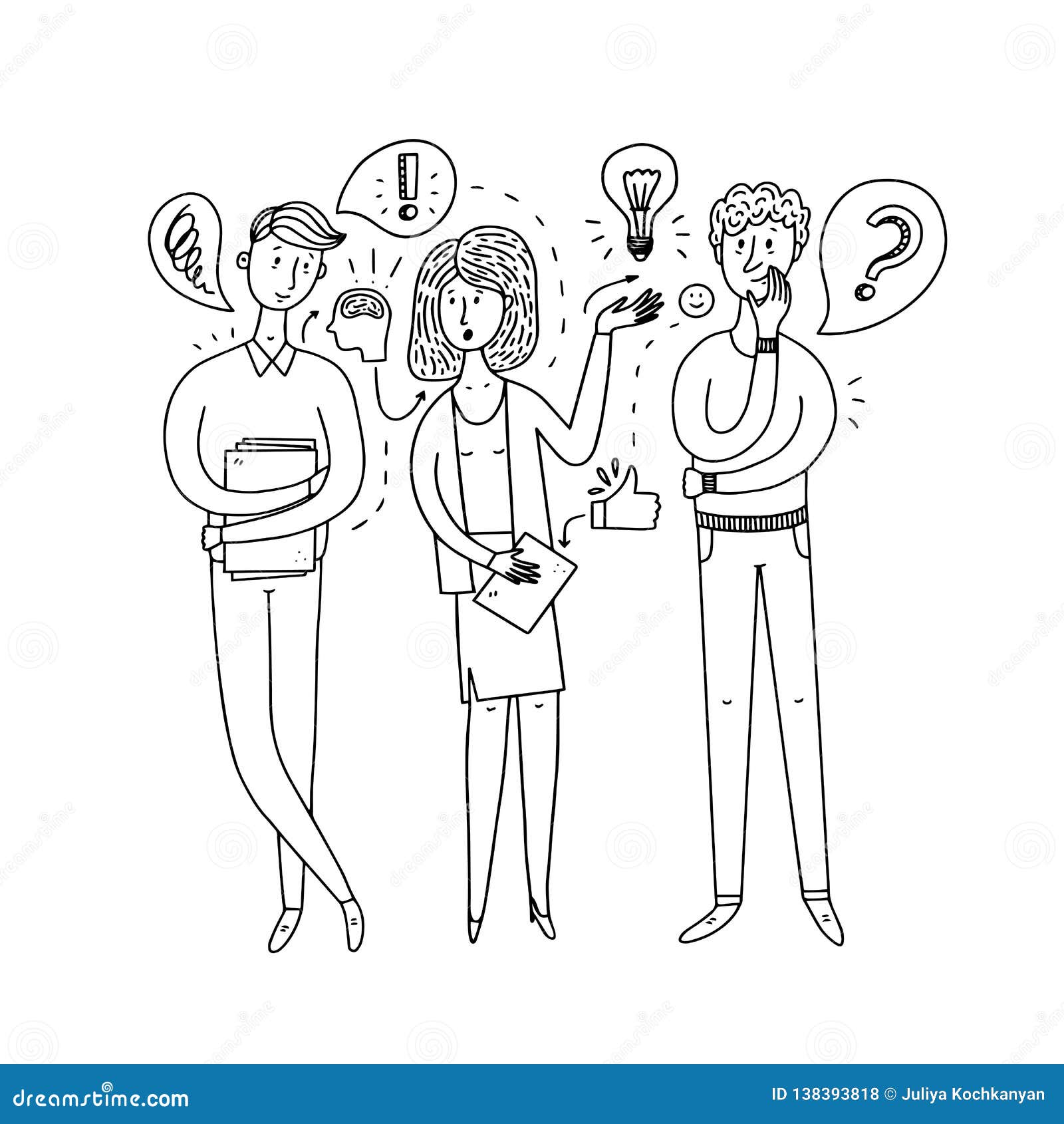People Talking and Thinking Stock Vector - Illustration of human ...