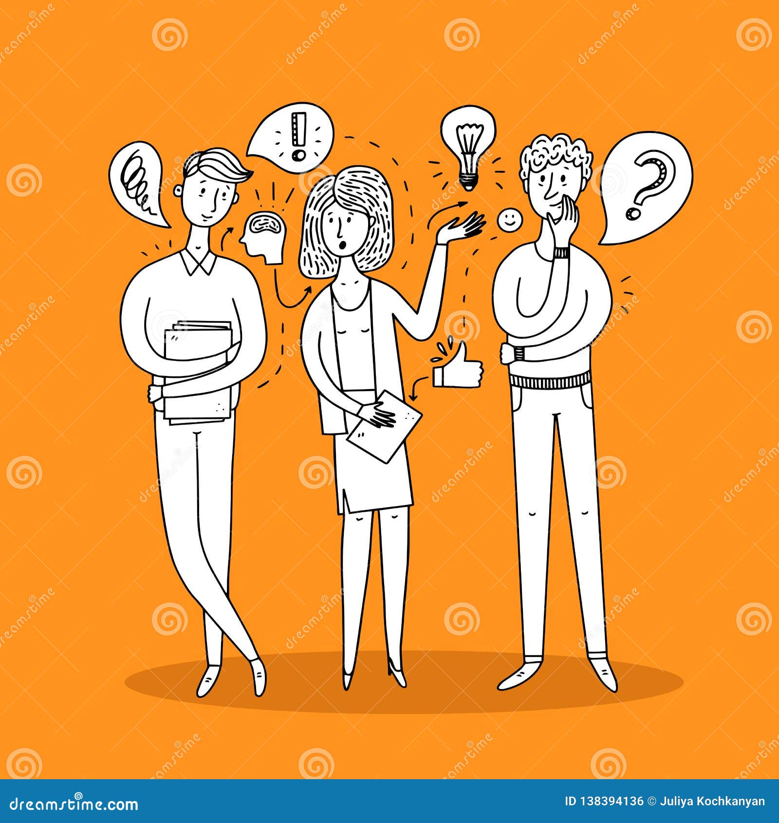 People Talking and Thinking Stock Vector - Illustration of ...