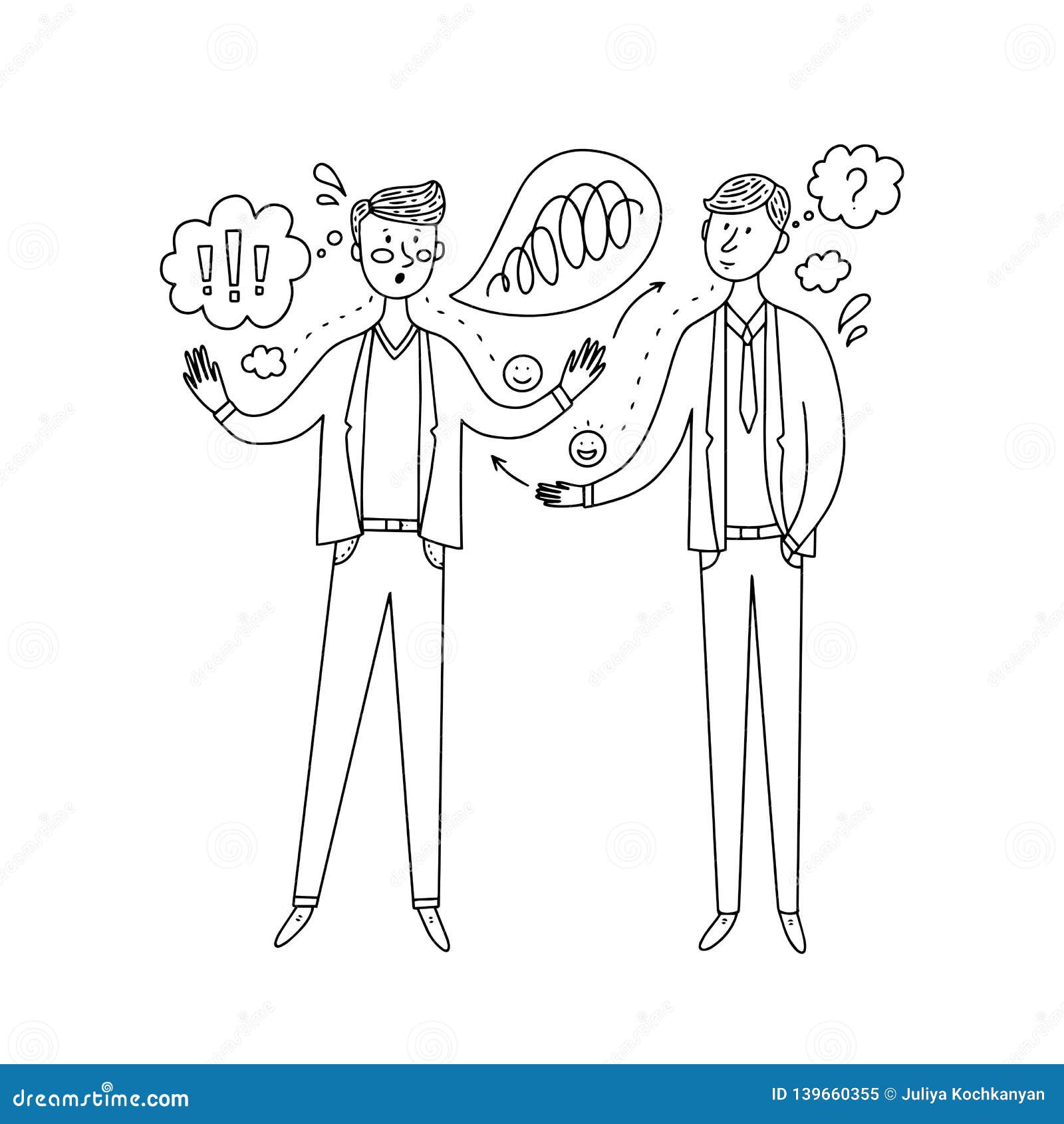 People Talking and Thinking. Doodle Elements Stock Vector ...