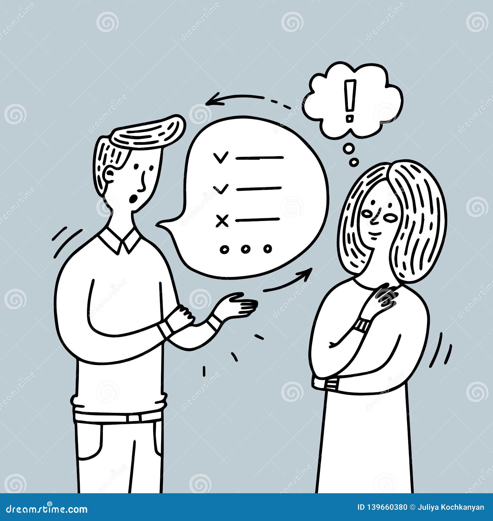 People Talking and Thinking. Doodle Elements Stock Vector ...