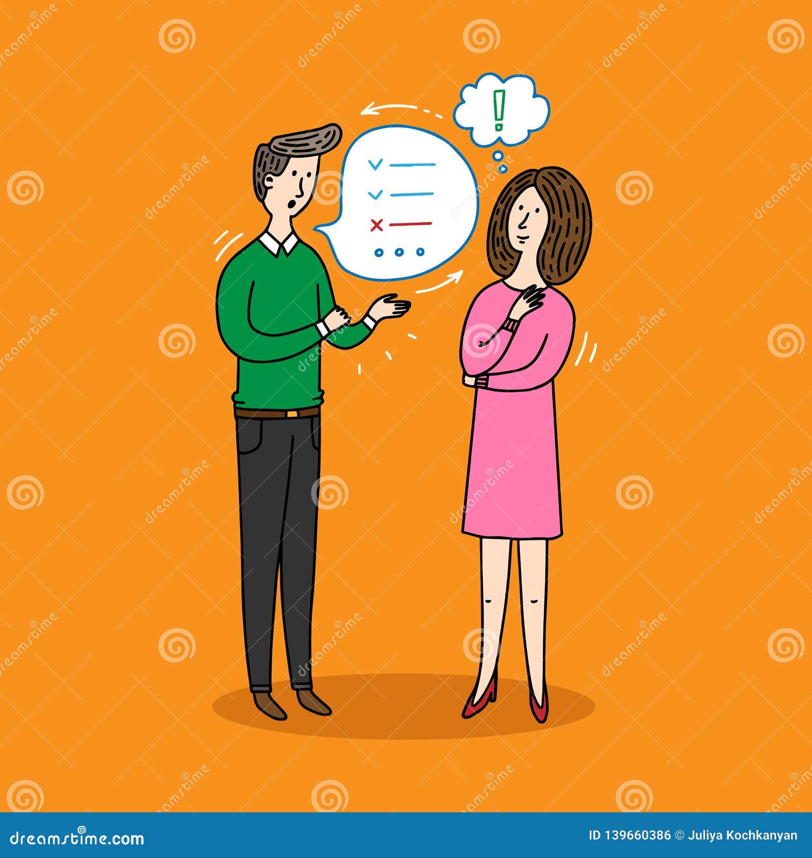 People Talking and Thinking. Doodle Elements Stock Vector ...