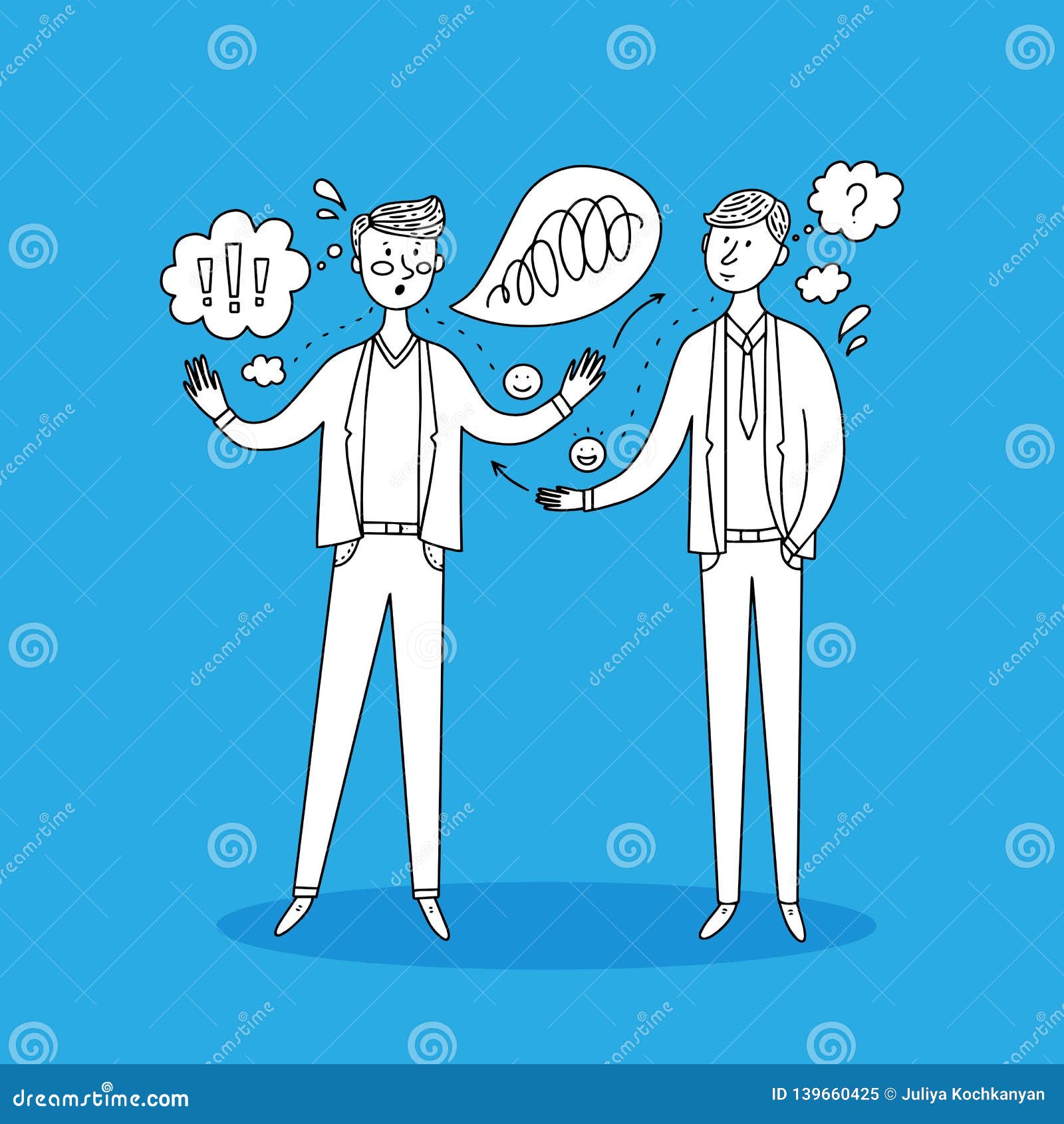 People Talking and Thinking. Doodle Elements Stock Vector ...
