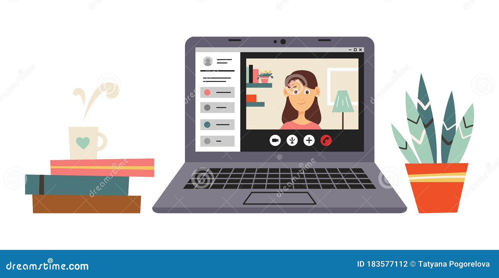 People are Talking To Each Other on a Computer Screen. through the ...