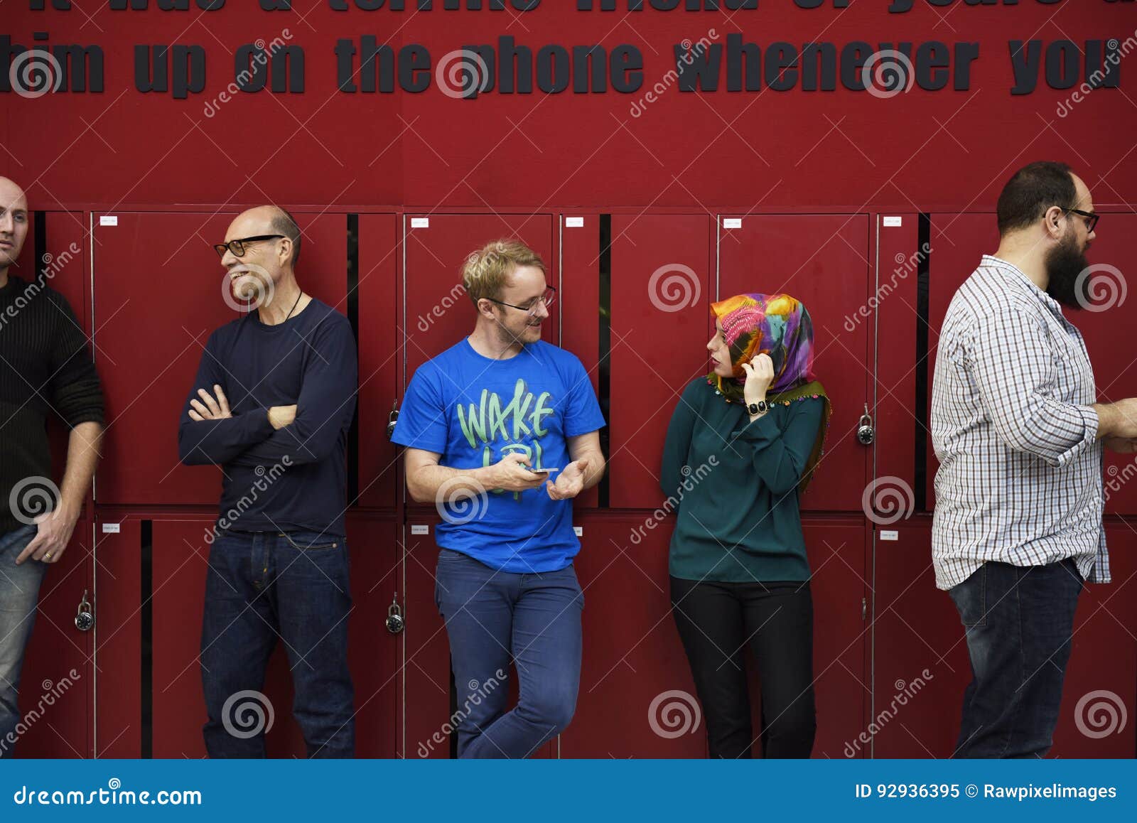 People Talking Together Relax on Hallway during Break Time Stock Image ...