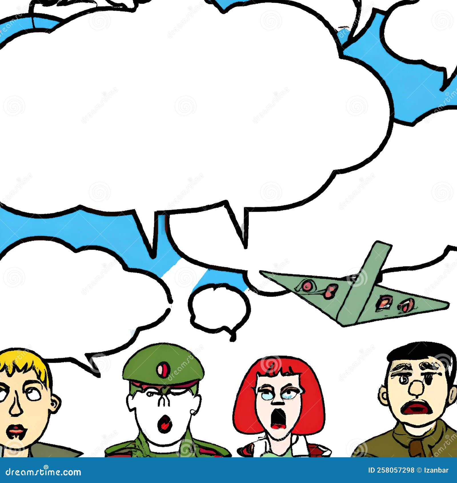 People Talking about War with Empty Text Comic Strip Cartoon Style ...