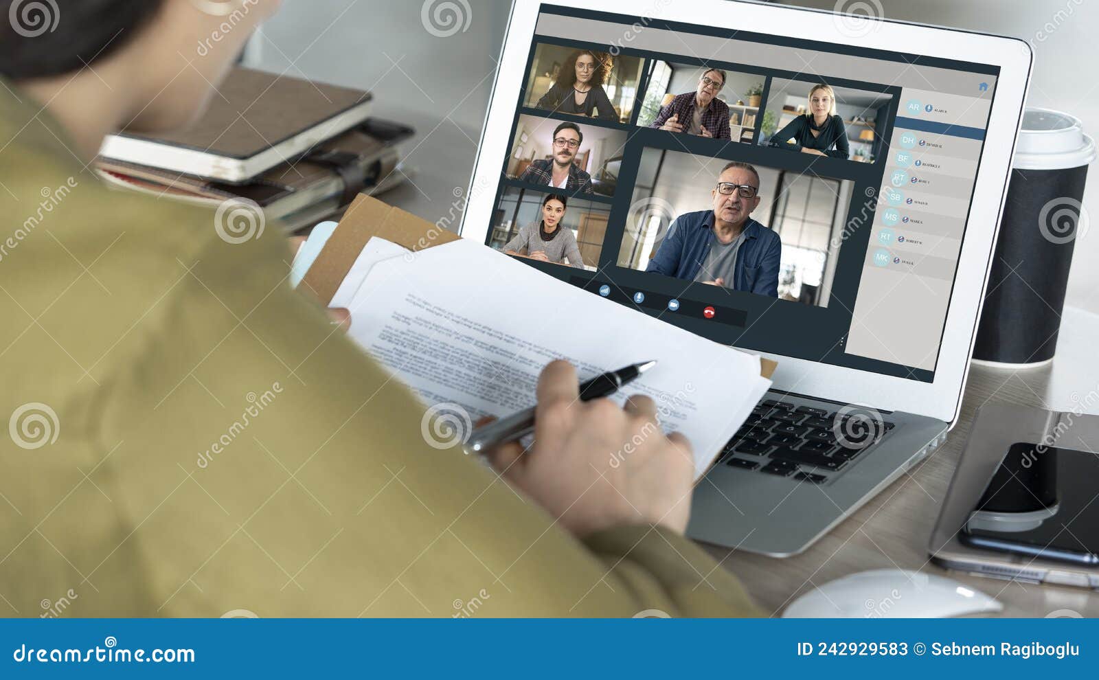 People Talking and Working on the Computer Stock Image - Image of ...