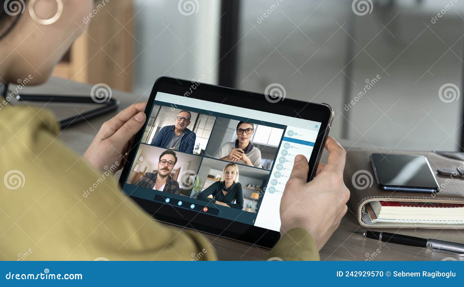 People Talking and Working on the Computer Stock Photo - Image of ...