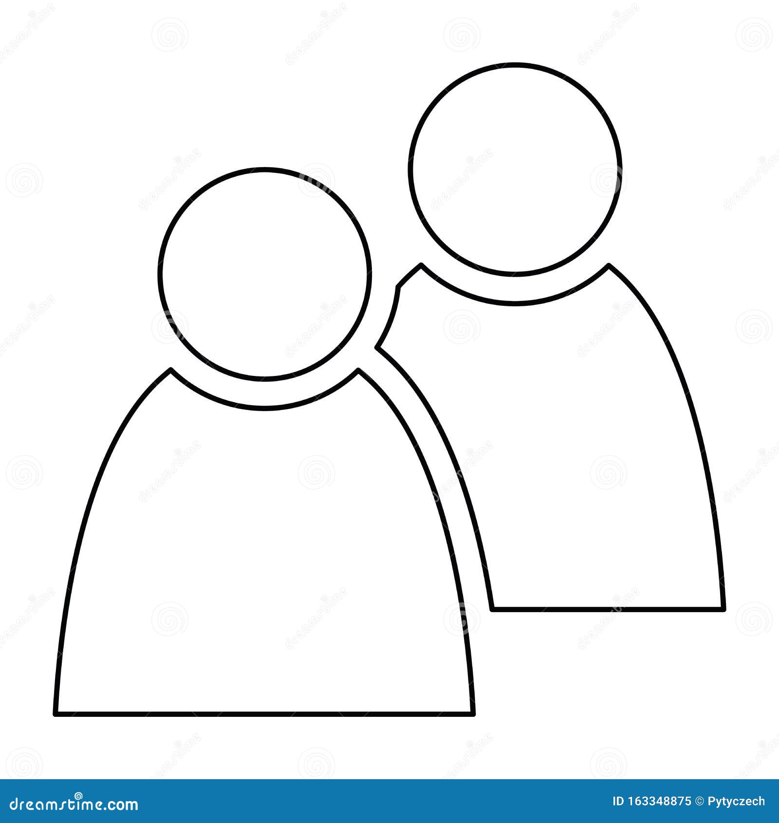 2 People Tandem Icon. Group Of Persons. Simplified Human Pictogram ...