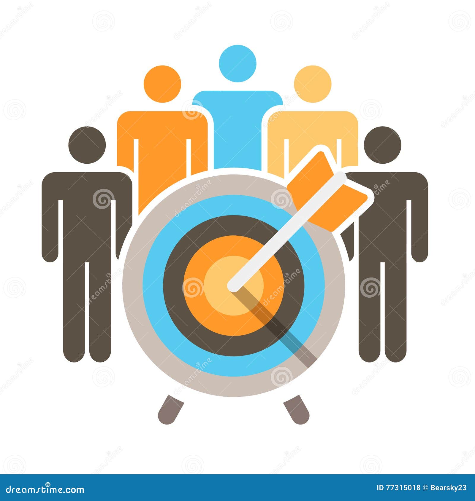 People with Target stock vector. Illustration of crowdfund - 77315018