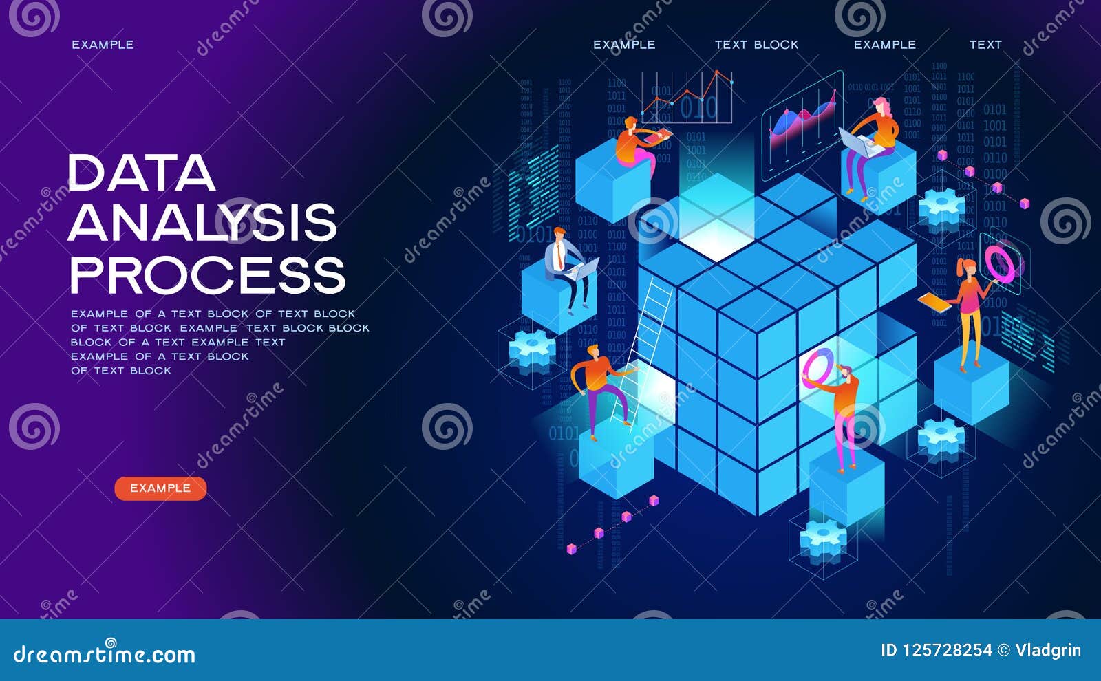 Data Visualization Isometric Concept Banner Stock Vector - Illustration ...