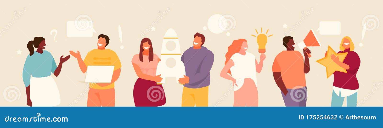 People Team Communication Vector Stock Vector - Illustration of media ...