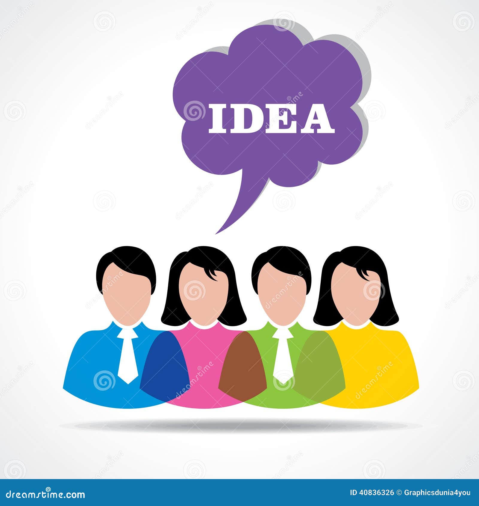 People Team with Idea Message Bubble Stock Vector - Illustration of ...