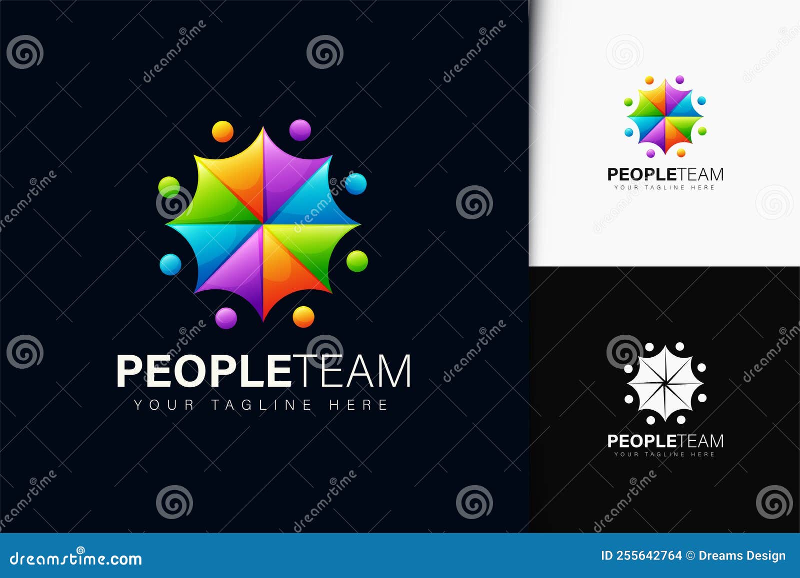 People Team Logo Design with Gradient Stock Vector - Illustration of ...