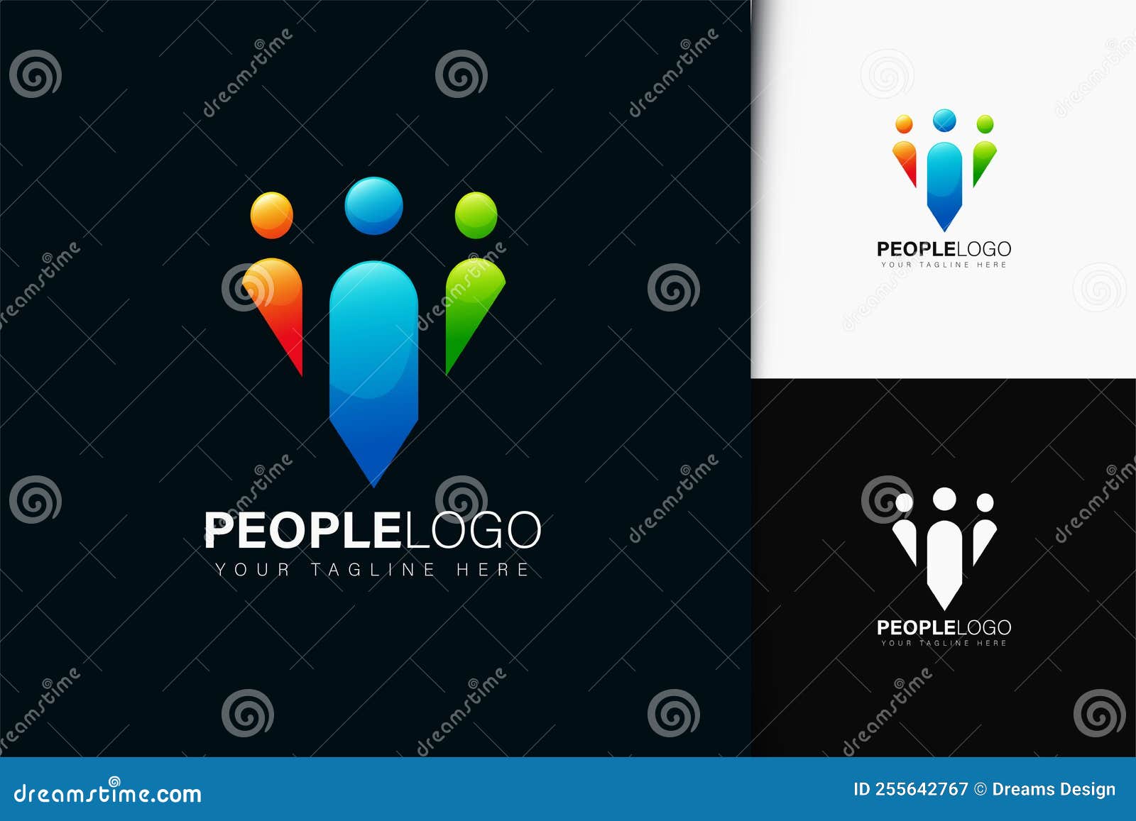 People team logo design stock vector. Illustration of gradient - 255642767